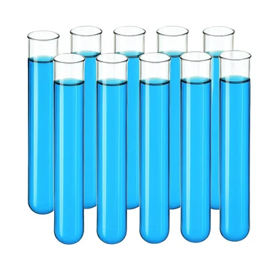 Bello 10pcs Borosilicate Glass Test Tube 12mmX75mm, Round Bottom