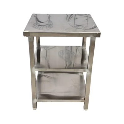 GBE SS 24 X 24 X 32 inch Service Table with 2 Undershelf for Kitchen Use