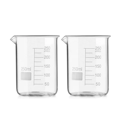 SBT Instruments 250ml x 2pcs Borosilicate Glass Beaker, Low Form with Spout